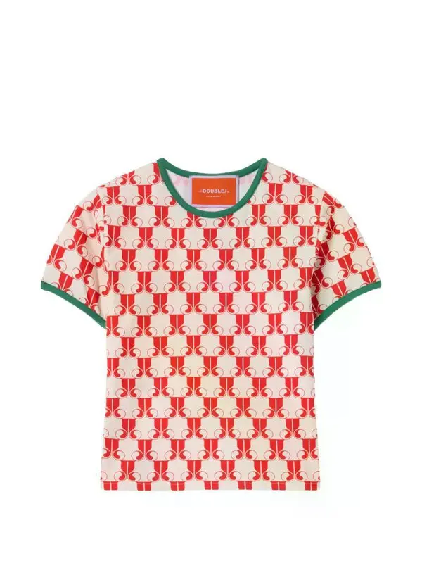 La DoubleJ Monogram Ringer T-shirt - Neutrals