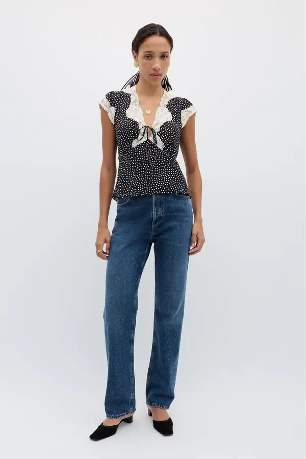 Rixo Elaine Mini Polka Dot Top