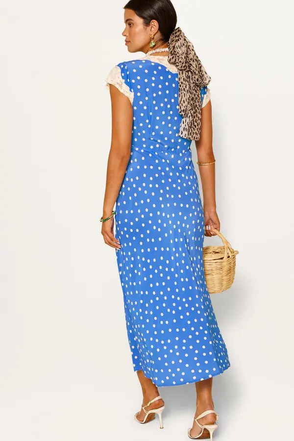 Rixo Amari Bohemia Spot Midi Dress