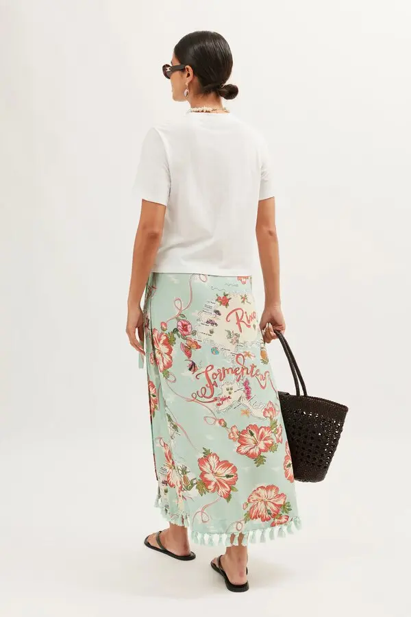 Rixo Parisa Ibiza Map Skirt