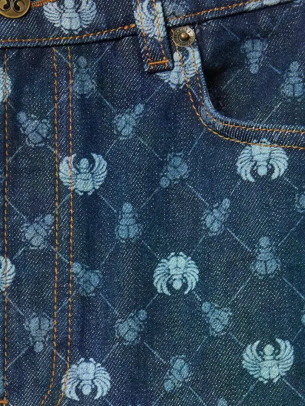 La DoubleJ Check Print Bell-bottom Jeans