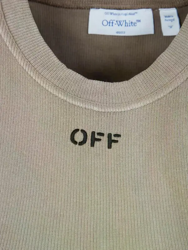 Off-White Ribbed Knit Sleeveless Top - Neutrals