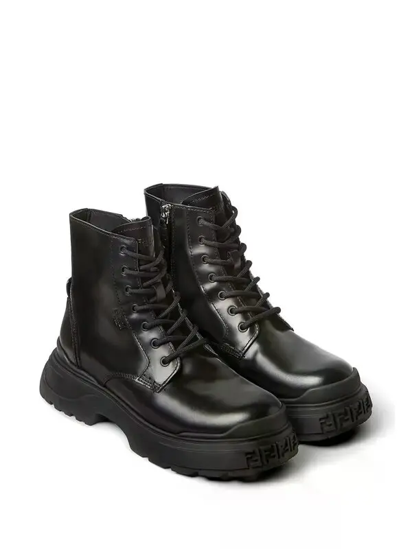 Fendi Leather Ankle Boots - Black