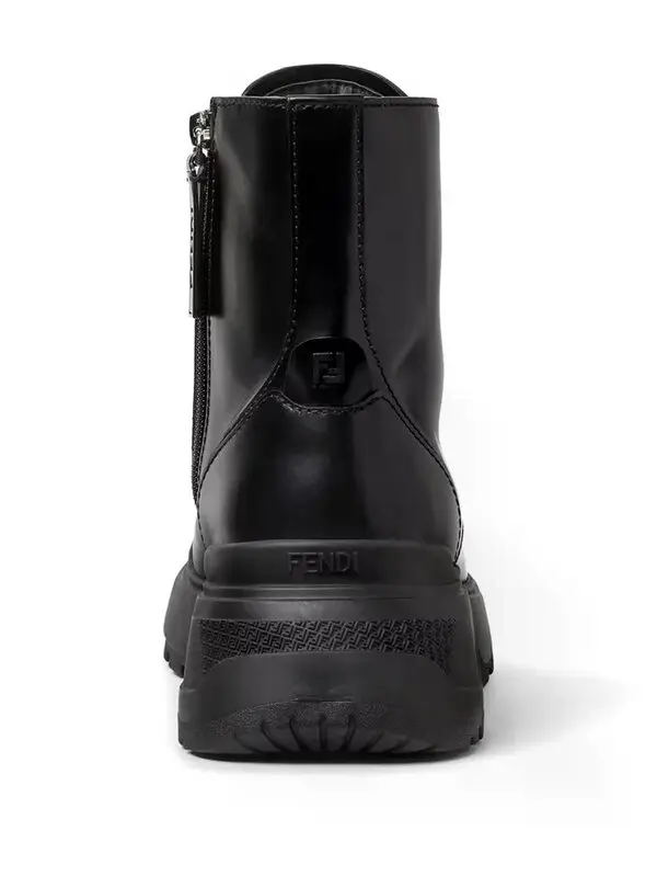 Fendi Leather Ankle Boots - Black
