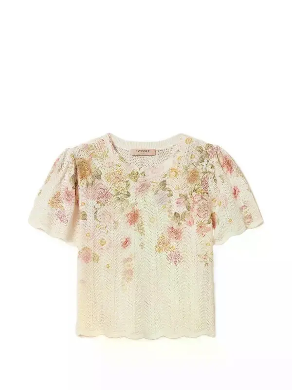 TWINSET Floral Knitted Top