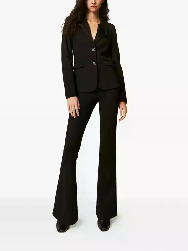 TWINSET Single-breasted Blazer With Detachable Floral Brooch