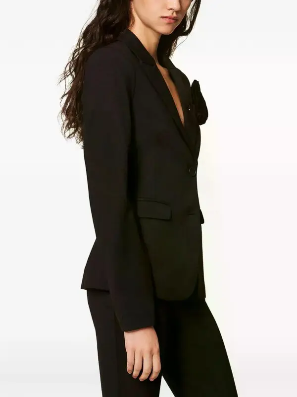 TWINSET Single-breasted Blazer With Detachable Floral Brooch