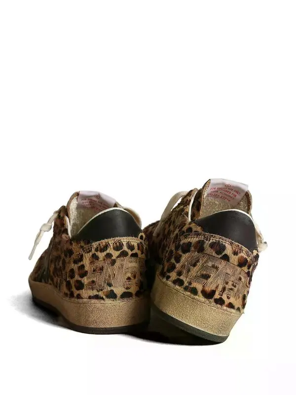 GOLDEN GOOSE Ball Star Leopard Print Pony Skin Sneakers - Neutrals