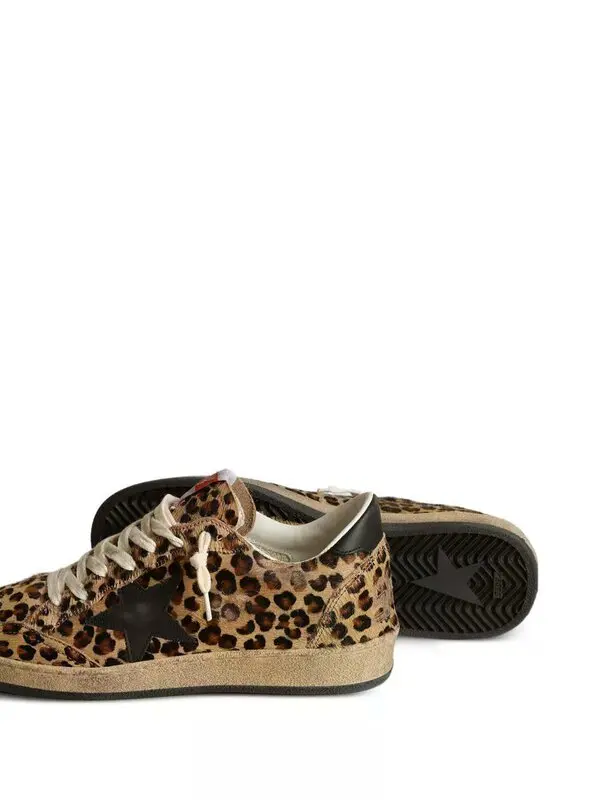 GOLDEN GOOSE Ball Star Leopard Print Pony Skin Sneakers - Neutrals