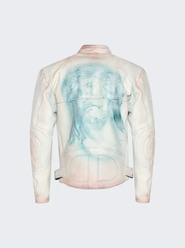 LA MASKARADE Printed Leather Motorcycle Jacket