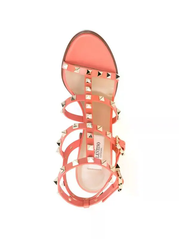 Valentino Garavani Rockstud Ankle Strap Sandals 90mm - Orange