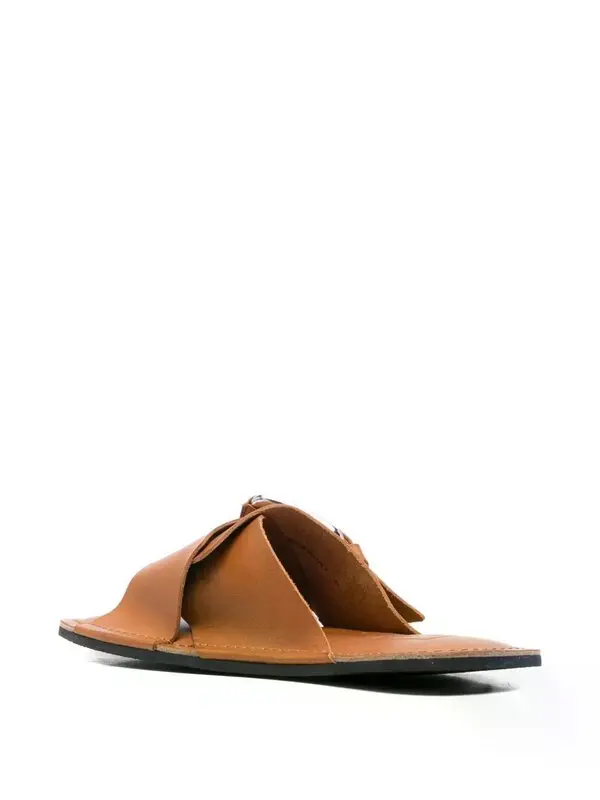 Plan C Buckle Leather Sandals