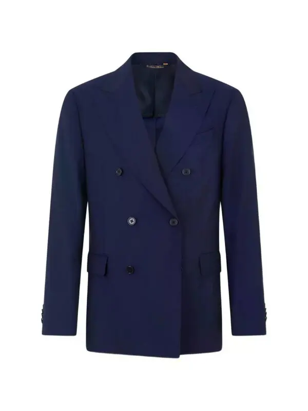 Brooks Brothers Double-breasted Weave Virgin Wool Suit