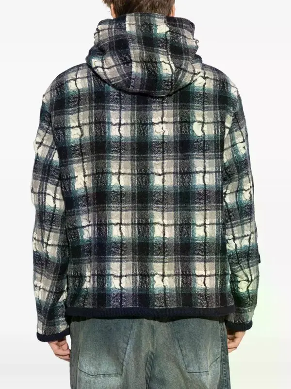 Loewe Plaid Hooded Jacket - Blue