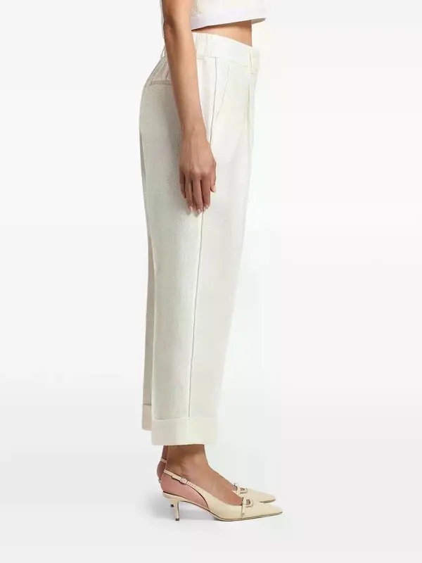 Peserico Pleated Trousers With Cuffed Hem - White