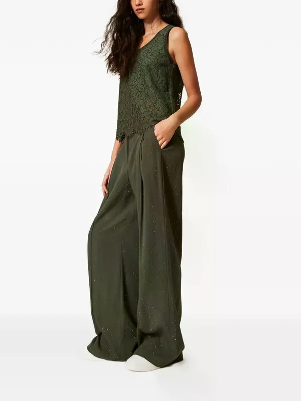 TWINSET Embellished Twill Trousers