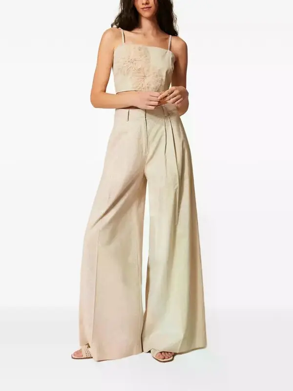 TWINSET Pleated Palazzo Trousers