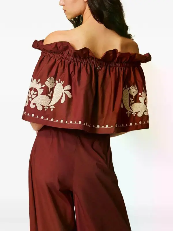 TWINSET Off-shoulder Embroidered Blouse