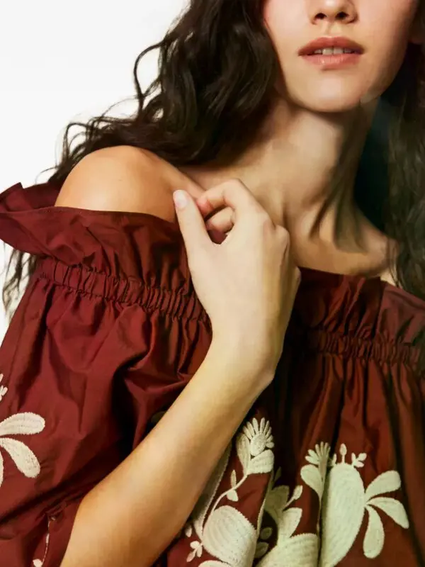 TWINSET Off-shoulder Embroidered Blouse