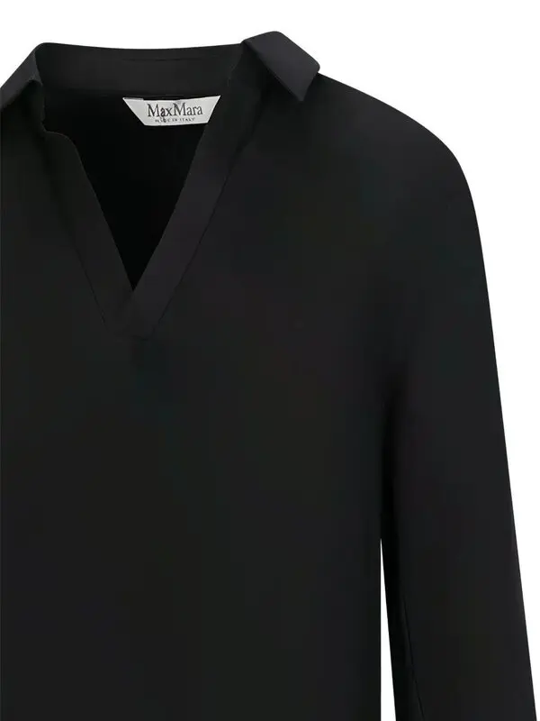 Max Mara Dover V-neck Polo Top - Black