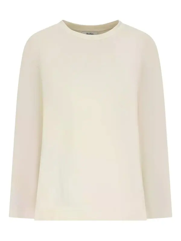Max Mara Long-sleeved Embossed-logo Sweater