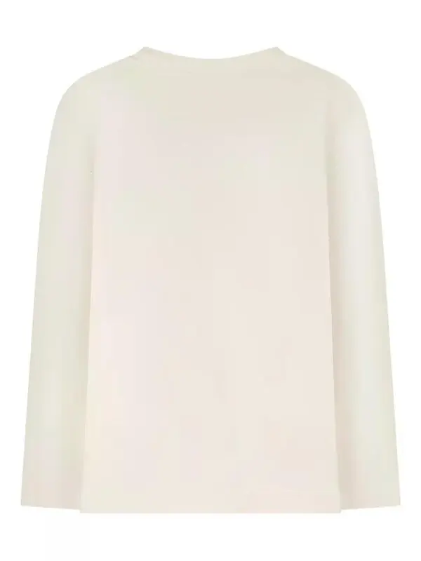 Max Mara Long-sleeved Embossed-logo Sweater