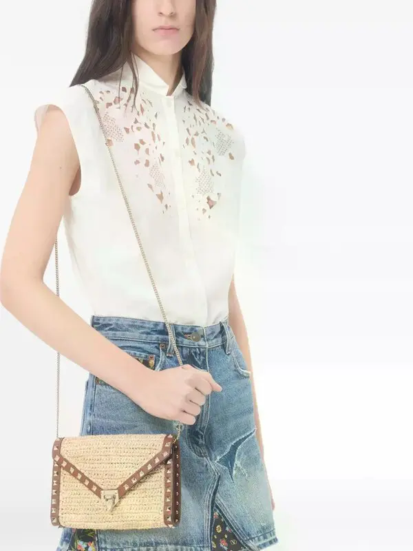 Valentino Garavani Mini Rockstud Raffia Bag