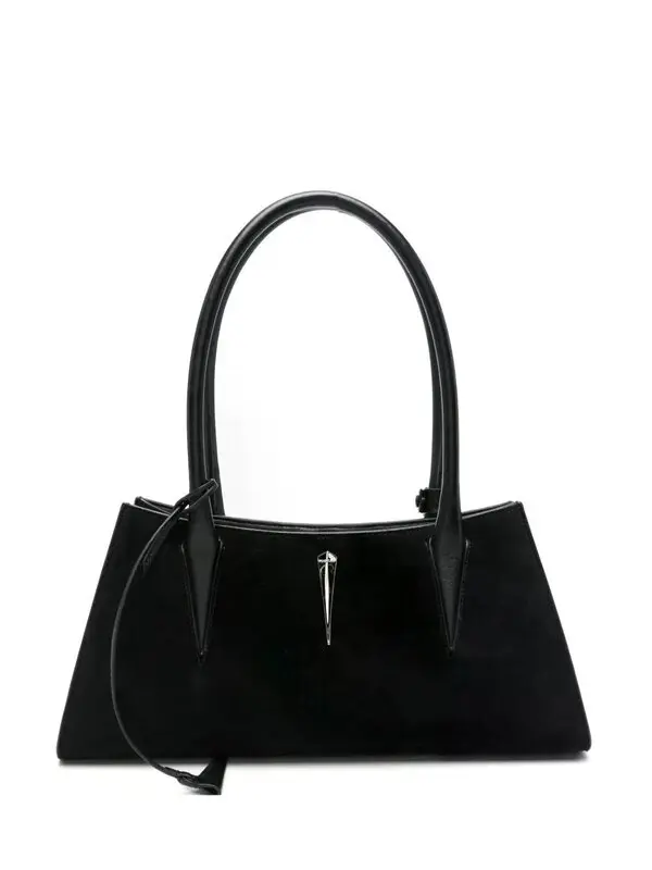 MUGLER Appliqué Shoulder Bag - Black