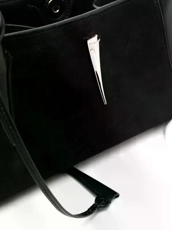 MUGLER Appliqué Shoulder Bag - Black
