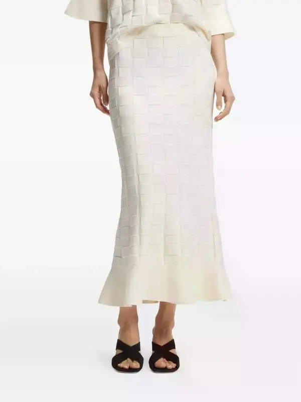 BOSS Knitted Woven Midi Skirt