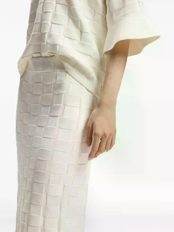 BOSS Knitted Woven Midi Skirt