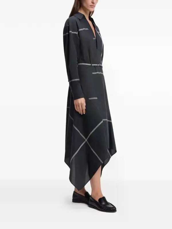 BOSS V-neck Belted Midi Dress