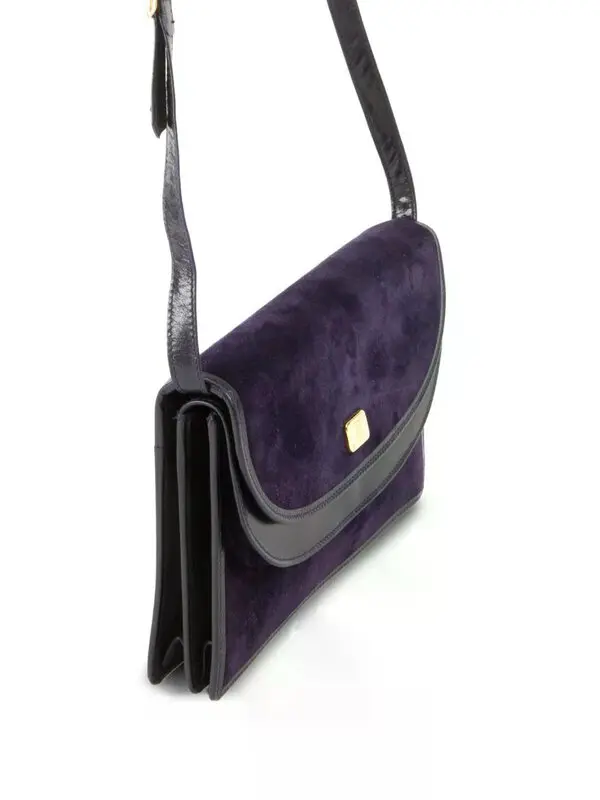 Celine 1980s Suede Shoulder Bag - Purple