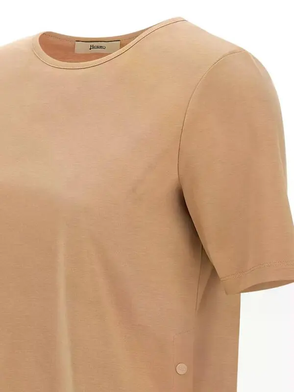 Herno Button Side Slit T-shirt - Neutrals