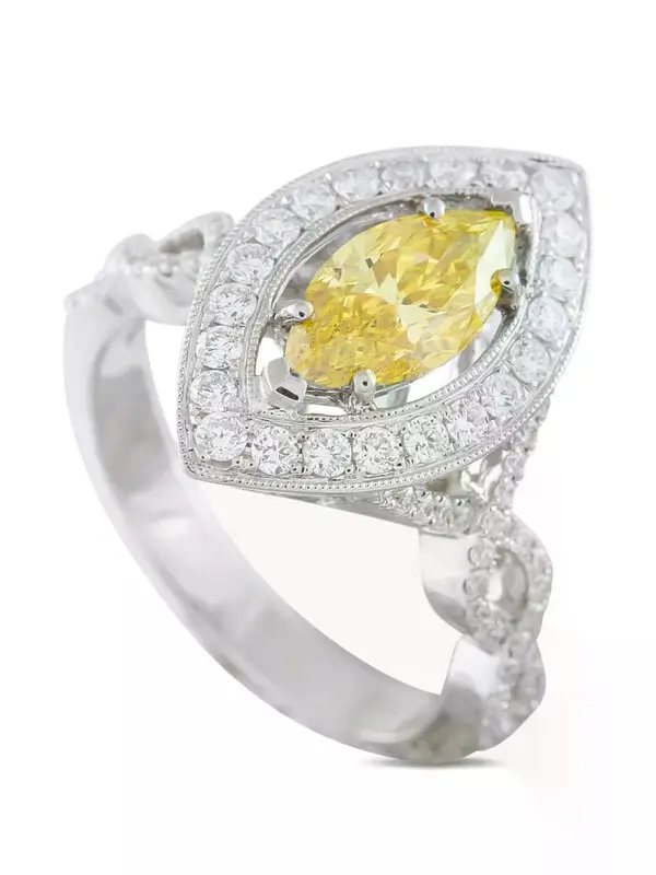 LB EXCLUSIVE 18k White Gold Diamond Ring - Silver