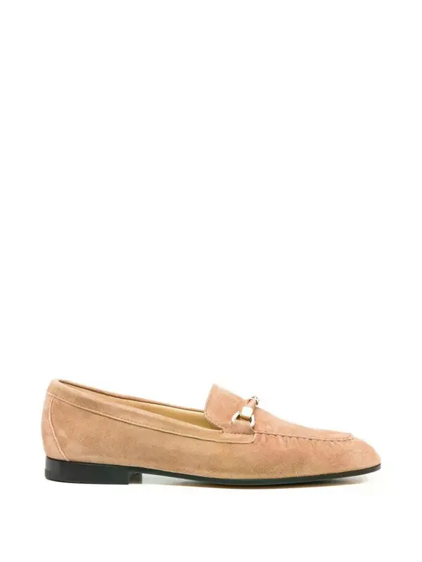 DOUCAL'S Suede Loafers With Gold-tone Hardware - Neutrals