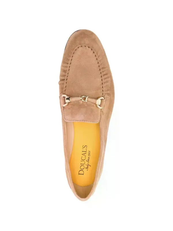 DOUCAL'S Suede Loafers With Gold-tone Hardware - Neutrals