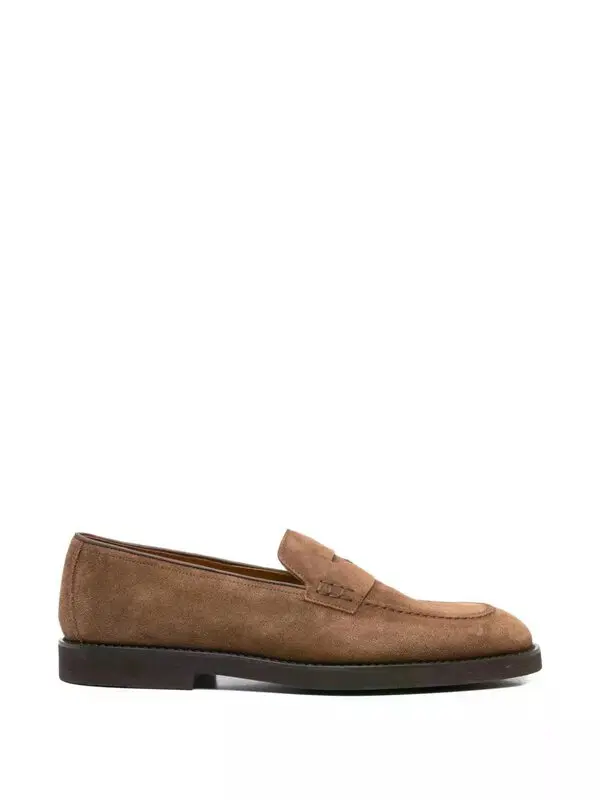 DOUCAL'S Panelled Suede Loafers - Brown