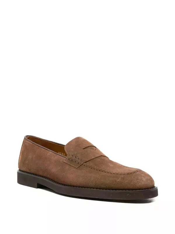 DOUCAL'S Panelled Suede Loafers - Brown