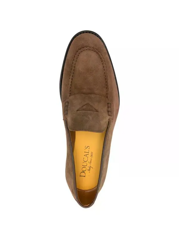 DOUCAL'S Panelled Suede Loafers - Brown