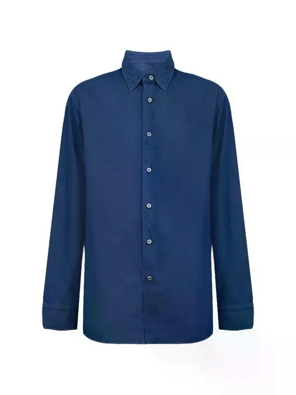 Brioni Regular Fit Cotton Shirt - Blue