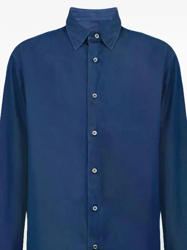 Brioni Regular Fit Cotton Shirt - Blue