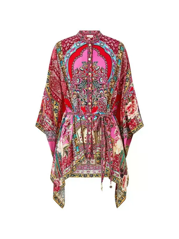 Camilla Buttoned Scarf Blouse