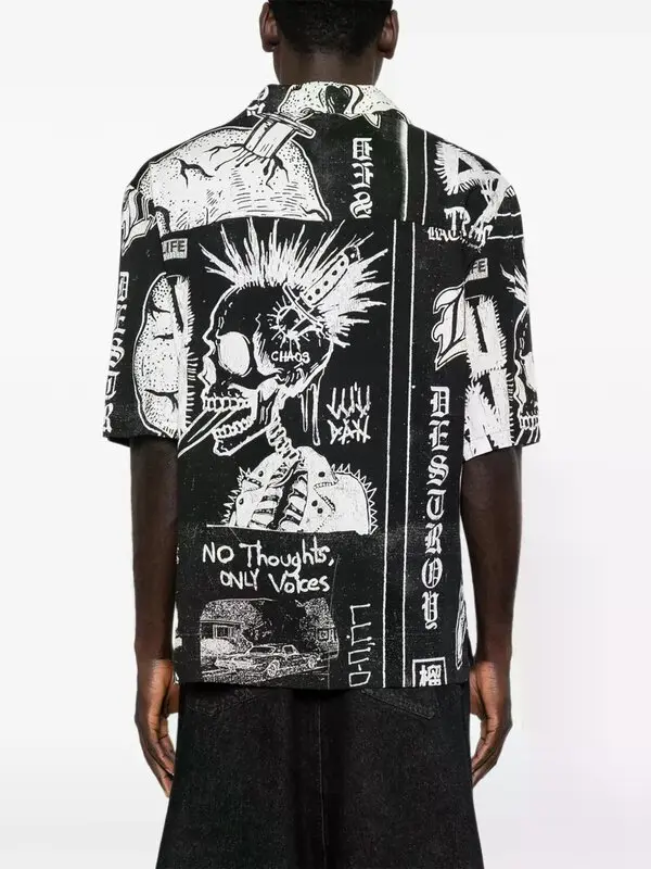 LỰU ĐẠN Skull-print Shirt