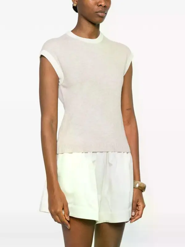 Eric Bompard Sleeveless Vest With Contrasting Trims - Neutrals