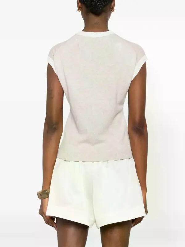 Eric Bompard Sleeveless Vest With Contrasting Trims - Neutrals