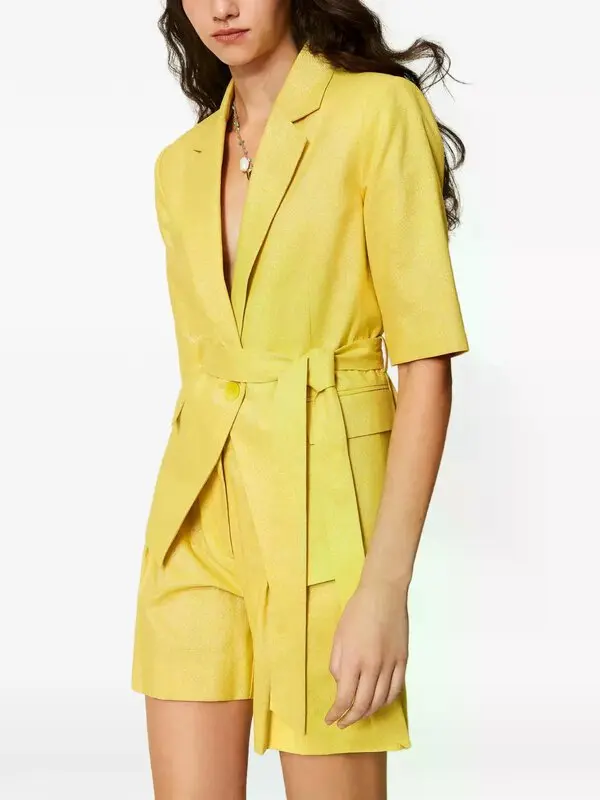 TWINSET Short-sleeved Belted Blazer - Yellow
