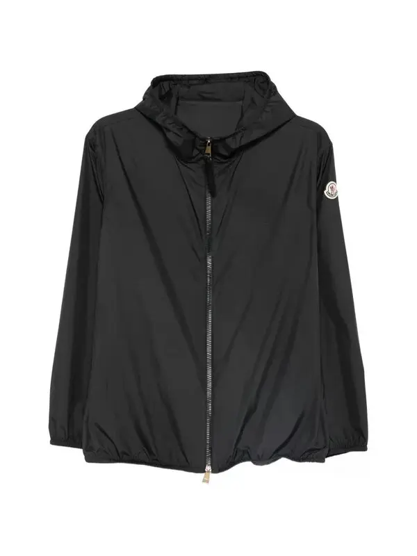 Moncler Logo Patch Hooded Jacket - Black