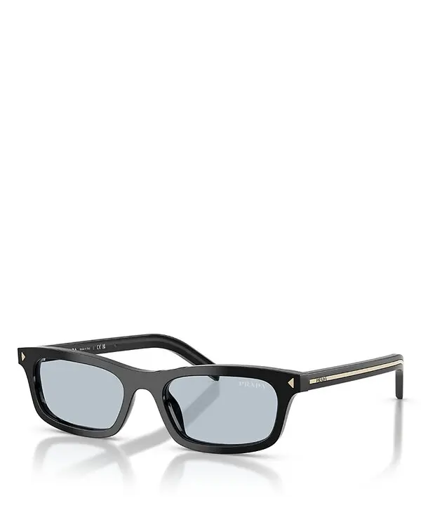 Prada Pillow Sunglasses, 53mm - Black/blue/grey