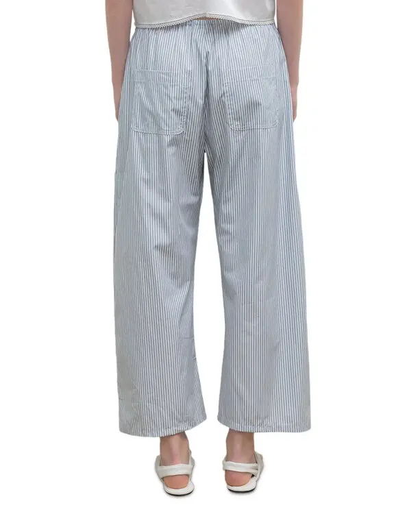 LESET Yoshi Stripe Crop Drawstring Pants - Stone Multi Stripe